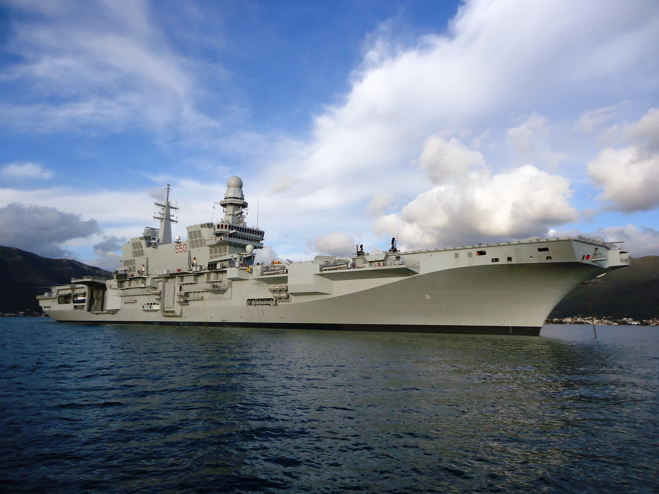 Italian aircraft carrier Cavour off Tivat, Montenegro [1333 × 1000] : r ...